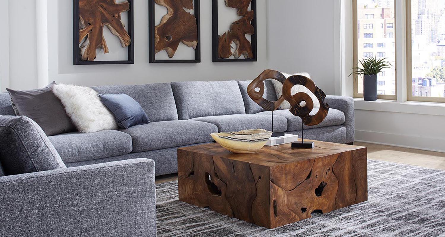 Teak Slice Square Coffee Table | Phillips Collection | Rypen